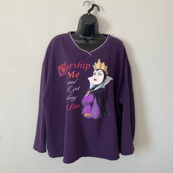 Disney | Sweaters | Disney Classics Purple Snow White Evil Queen ...